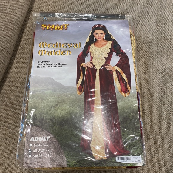 Spirit | Dresses | Spirit Halloween Adult Medieval Maiden Costume ...